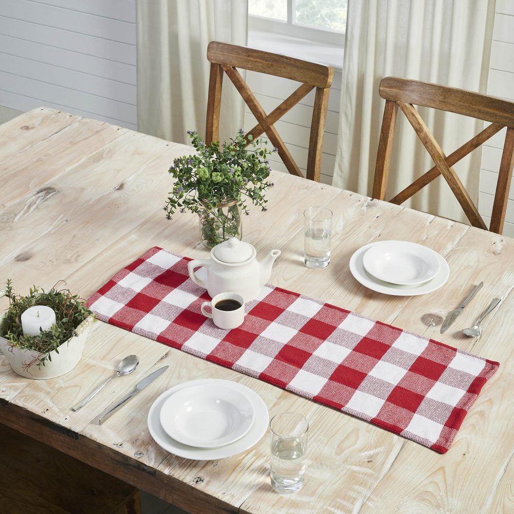 Annie Red Check Runner 12×36 – eBedding4You