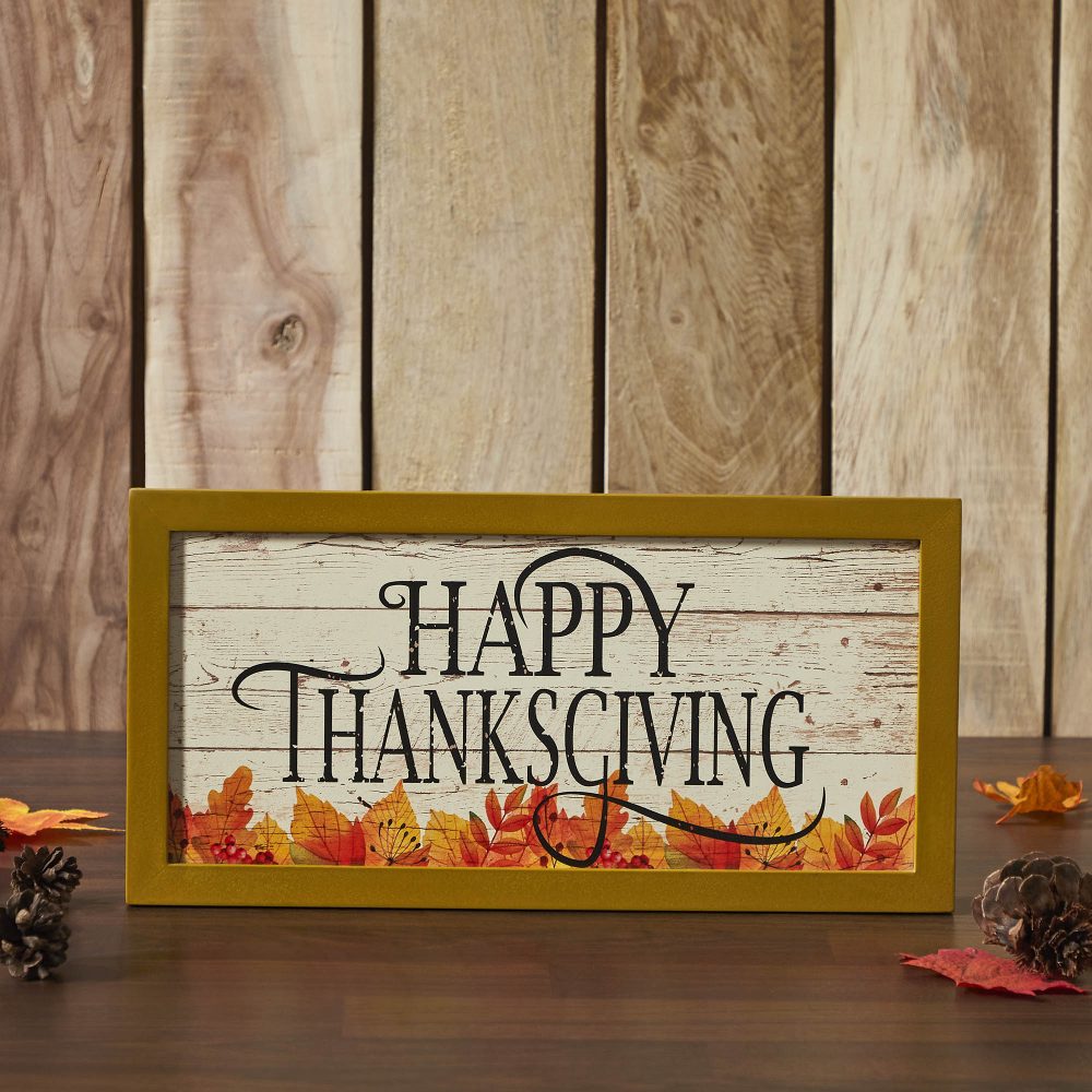 Shiplap Happy Thanksgiving Fall Leaves Wall Sign 8×16 – eBedding4You