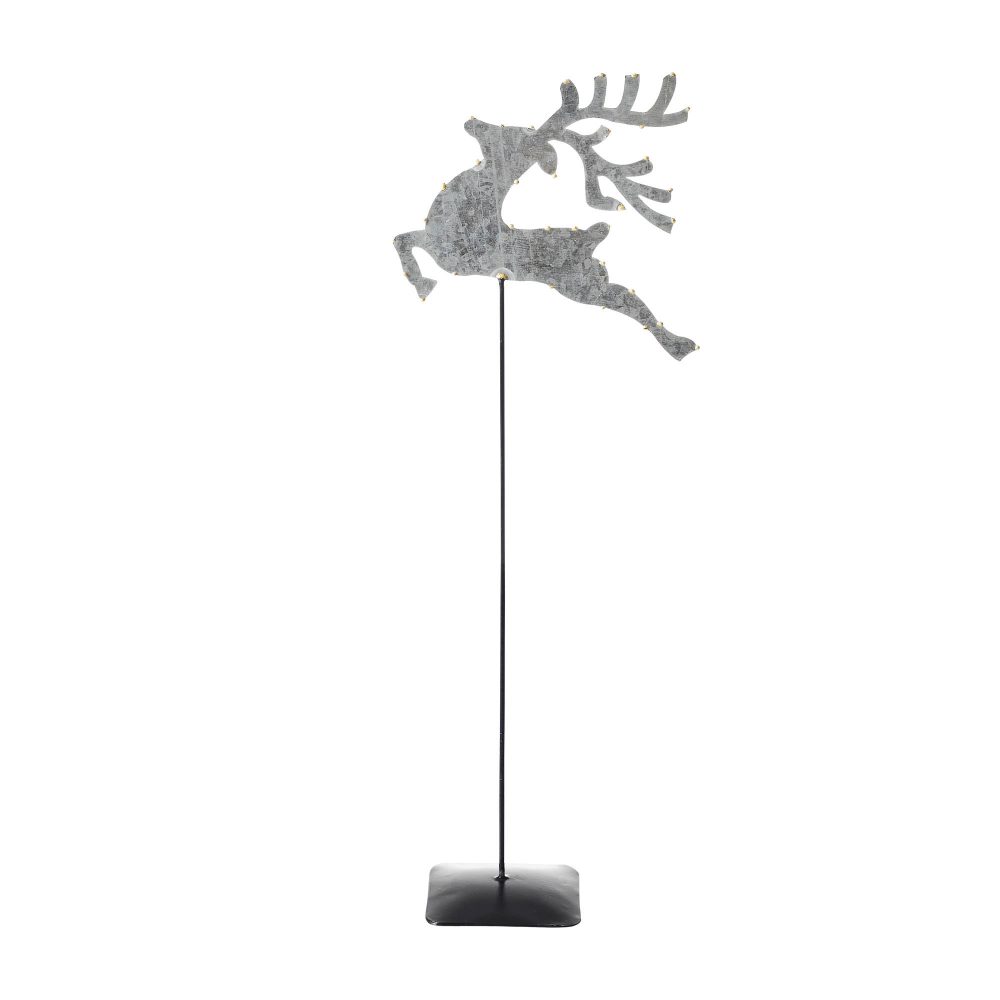 Decorative Galvanized Metal Reindeer With Base 16x6x3 – eBedding4You