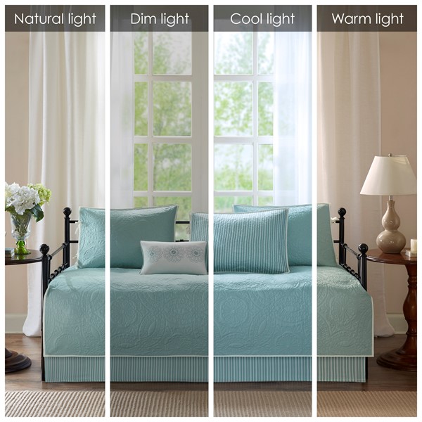 Madison Park Peyton 6 Piece Reversible Daybed Cover Set in Blue, Daybed ...
