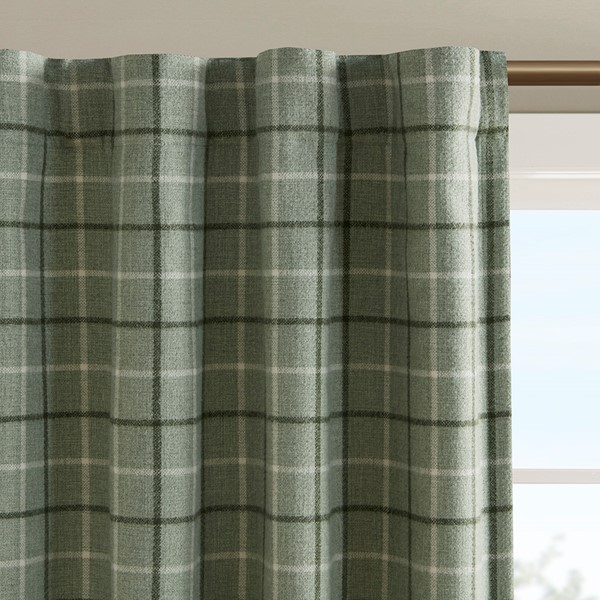 Madison Park Anaheim Plaid Rod Pocket and Back Tab Curtain Panel with ...