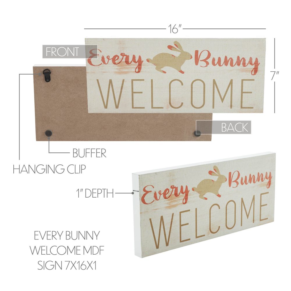 Bunny Hop Every Bunny Welcome MDF Sign 7x16x1 – eBedding4You