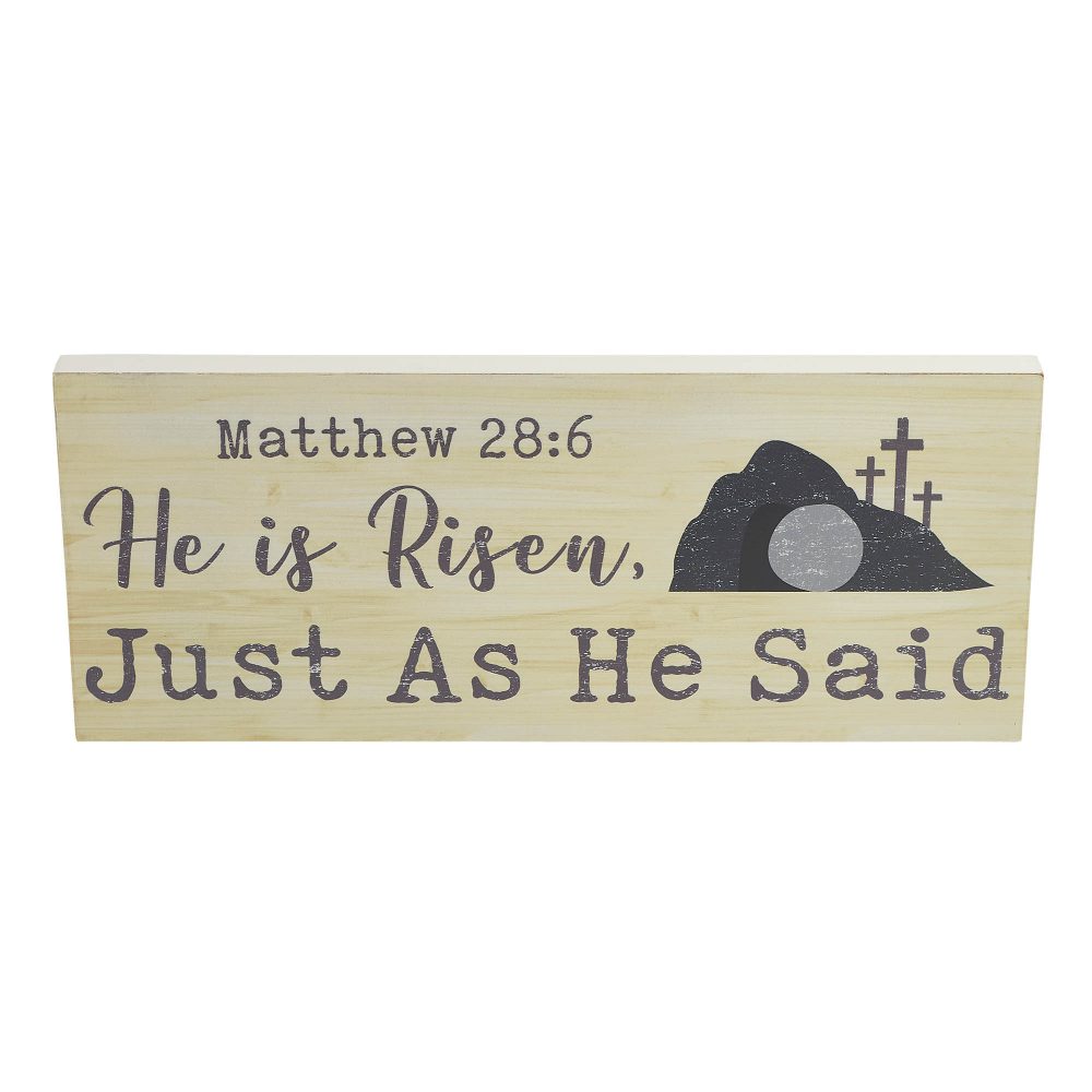 Celebrate Grace He Is Risen Just As He Said MDF Wall Sign 8x19x1 ...