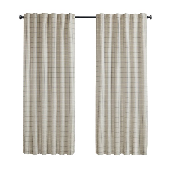 Madison Park Anaheim Plaid Rod Pocket and Back Tab Curtain Panel with ...